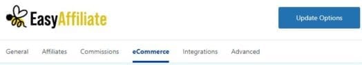 Settings Ecommerce Tab Easy Affiliate